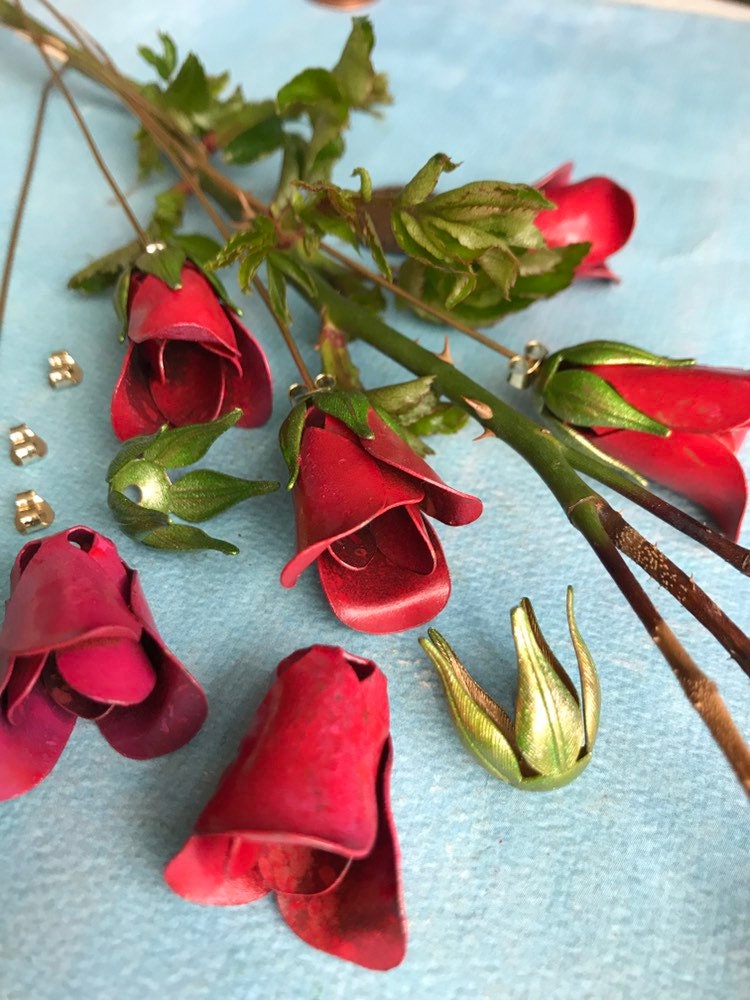 Vintage Copper Rose Flower Kit Red Red Rose - Etsy