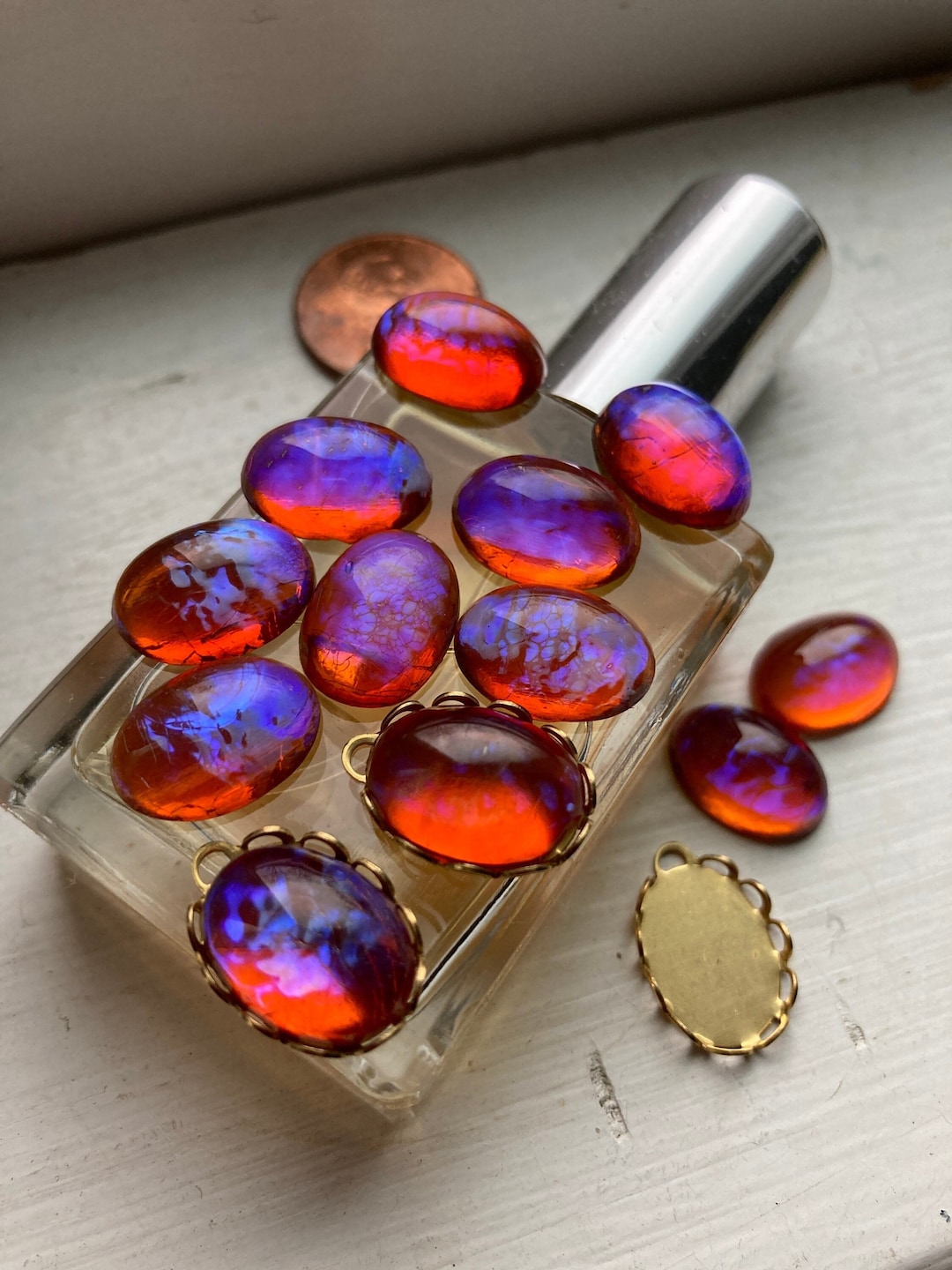 THREE Sizes...vintage "dragon Breath" Mexican Opal Glass, 14/10mm or 12 ...