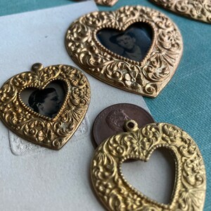 Vintage Heart Brass Frame Finding in Two Sizes, 3 Larger 45mm or 4 ...