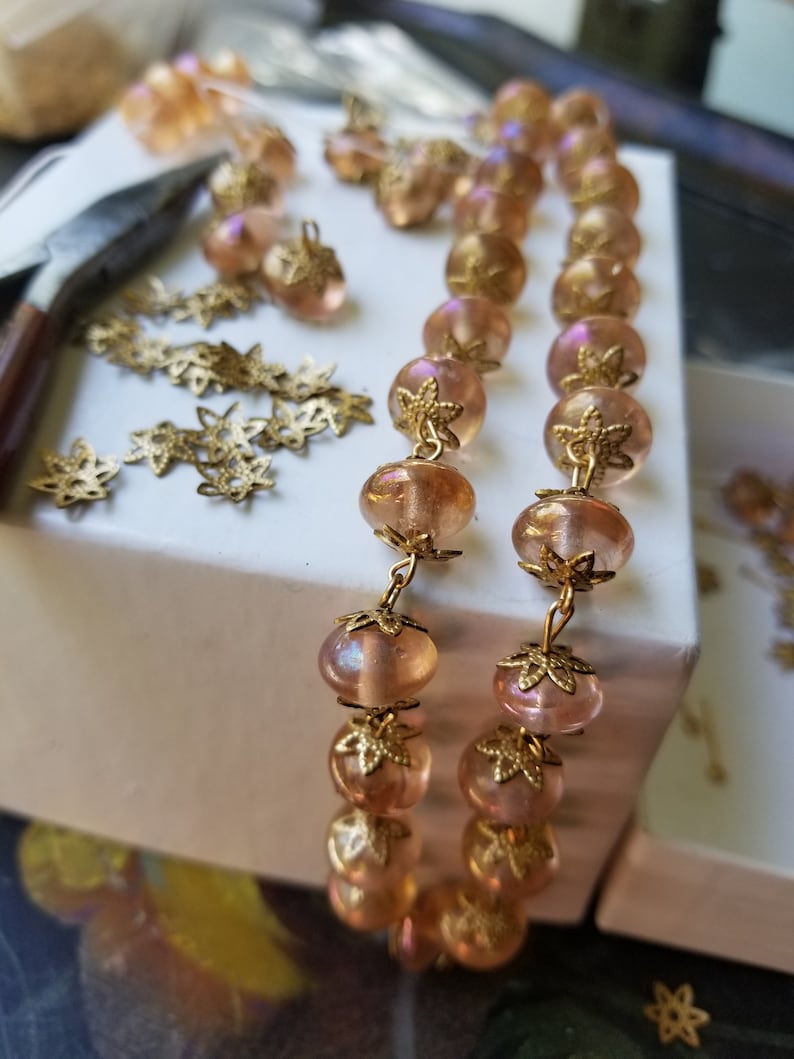 Vintage Glass Bead Chain "kit" or Glass Bead Drop "kit" - Etsy