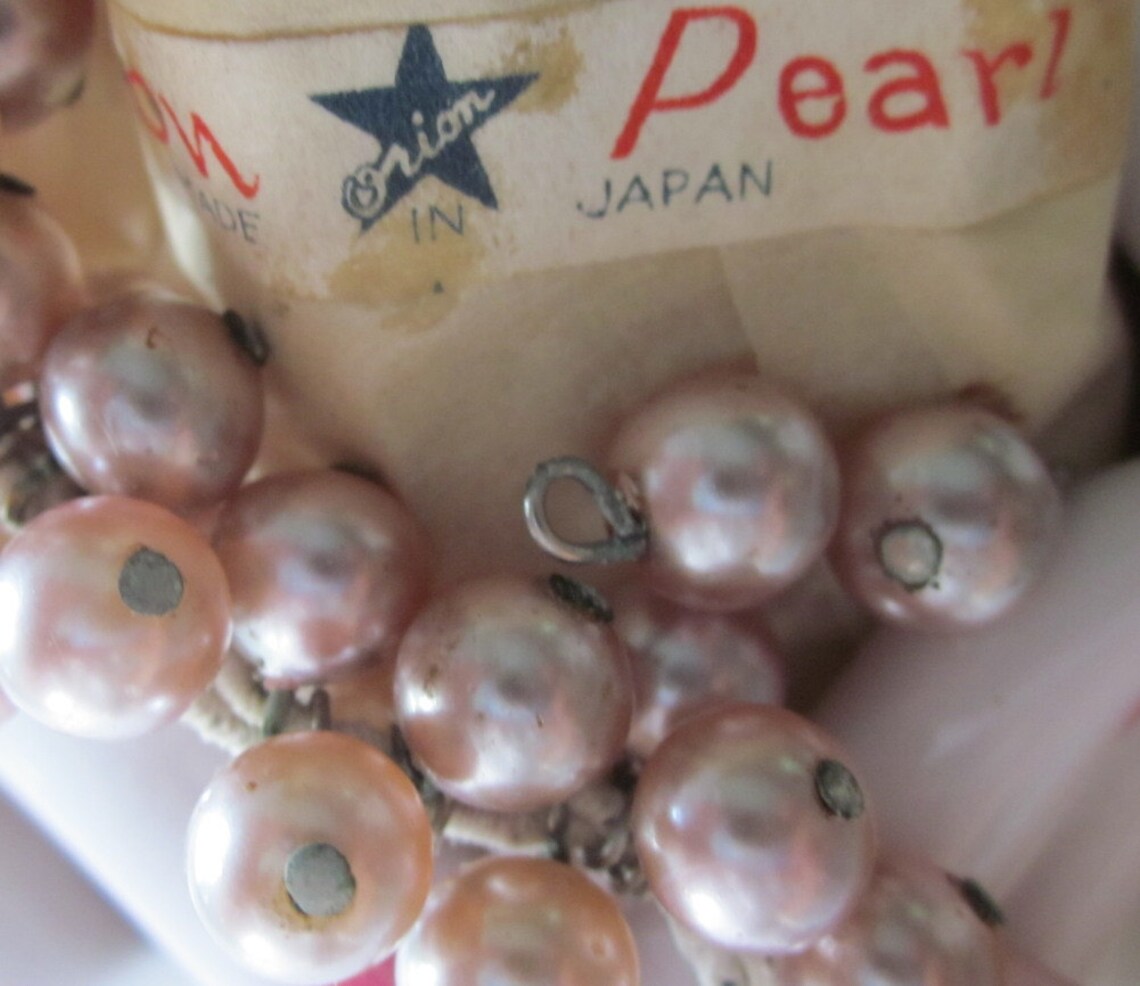 6mm Vintage Japanese Pink Pearl Drops - Etsy