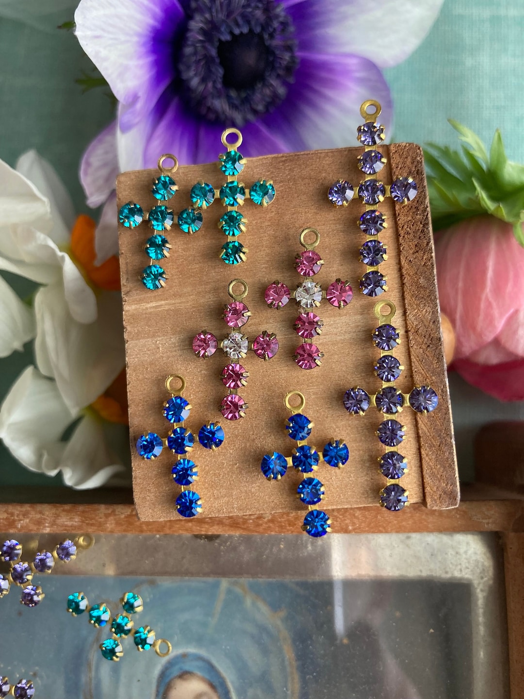 6 Vintage Swarovski Crystal Crosses, Mix and Match - Etsy