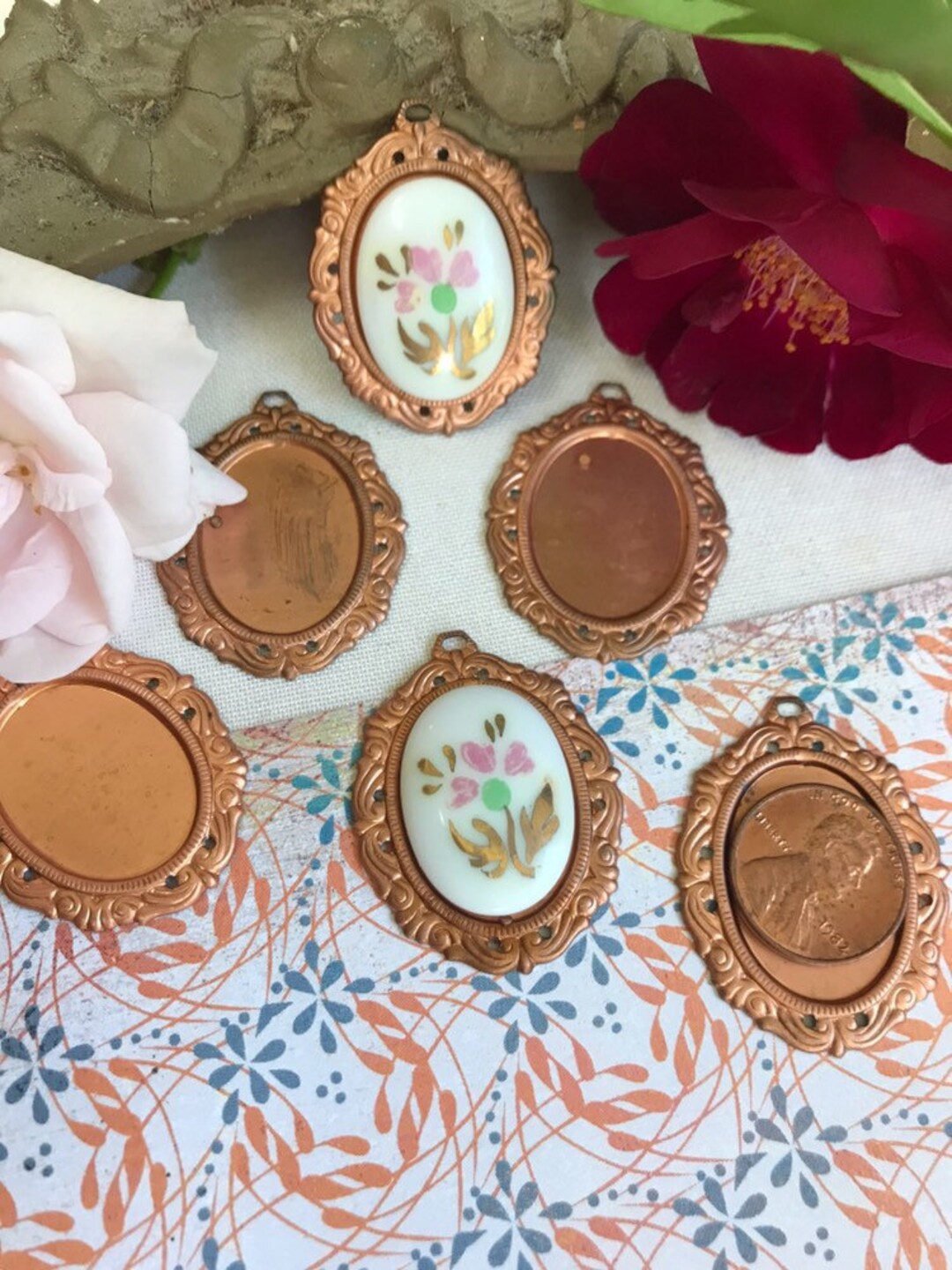 12!!! Vintage Copper Settings ,18x24mm... Great Buy! - Etsy