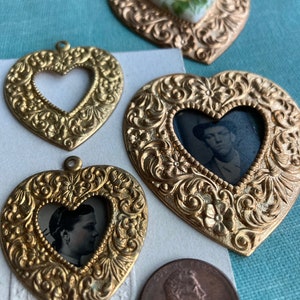 Vintage Heart Brass Frame Finding in Two Sizes, 3 Larger 45mm or 4 ...
