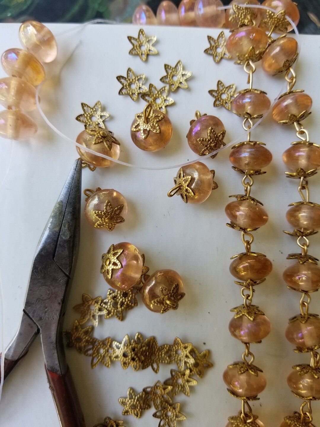 Vintage Glass Bead Chain "kit" or Glass Bead Drop "kit" - Etsy