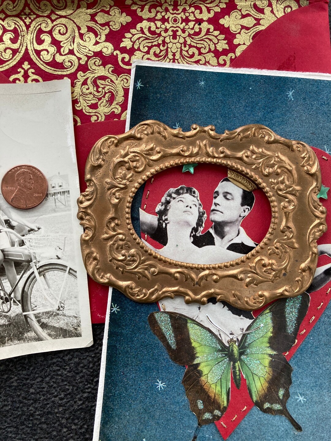 1 Vintage Brass Frame With Saloon Style Design, 4x3 Inches (75x100mm ...