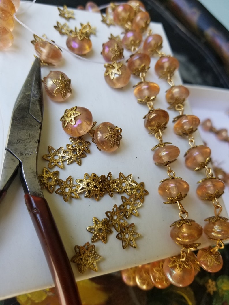 Vintage Glass Bead Chain "kit" or Glass Bead Drop "kit" - Etsy
