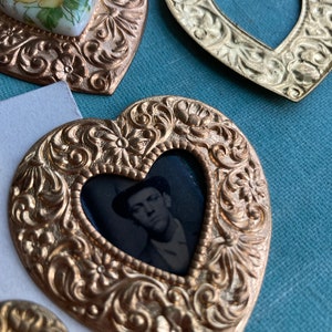 Vintage Heart Brass Frame Finding in Two Sizes, 3 Larger 45mm or 4 ...