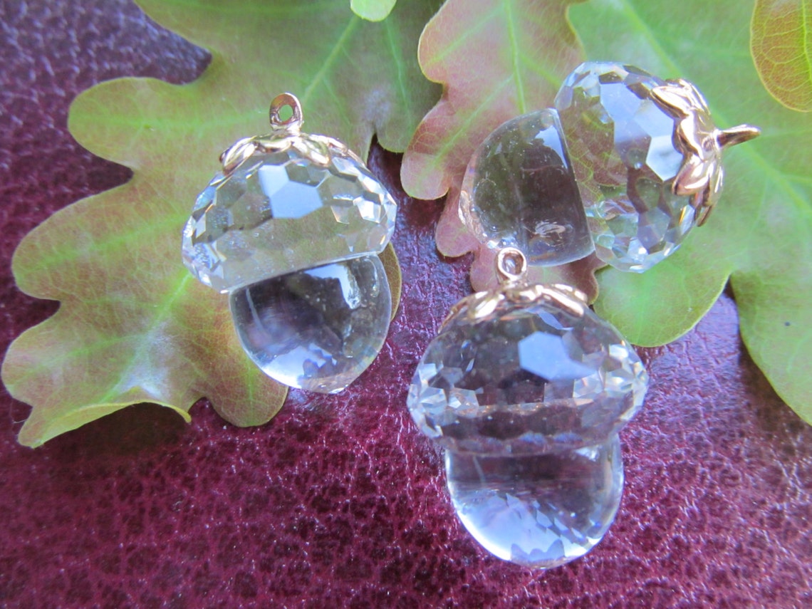 Swarovski Crystal Acorn With Brass Top Hanger - Etsy