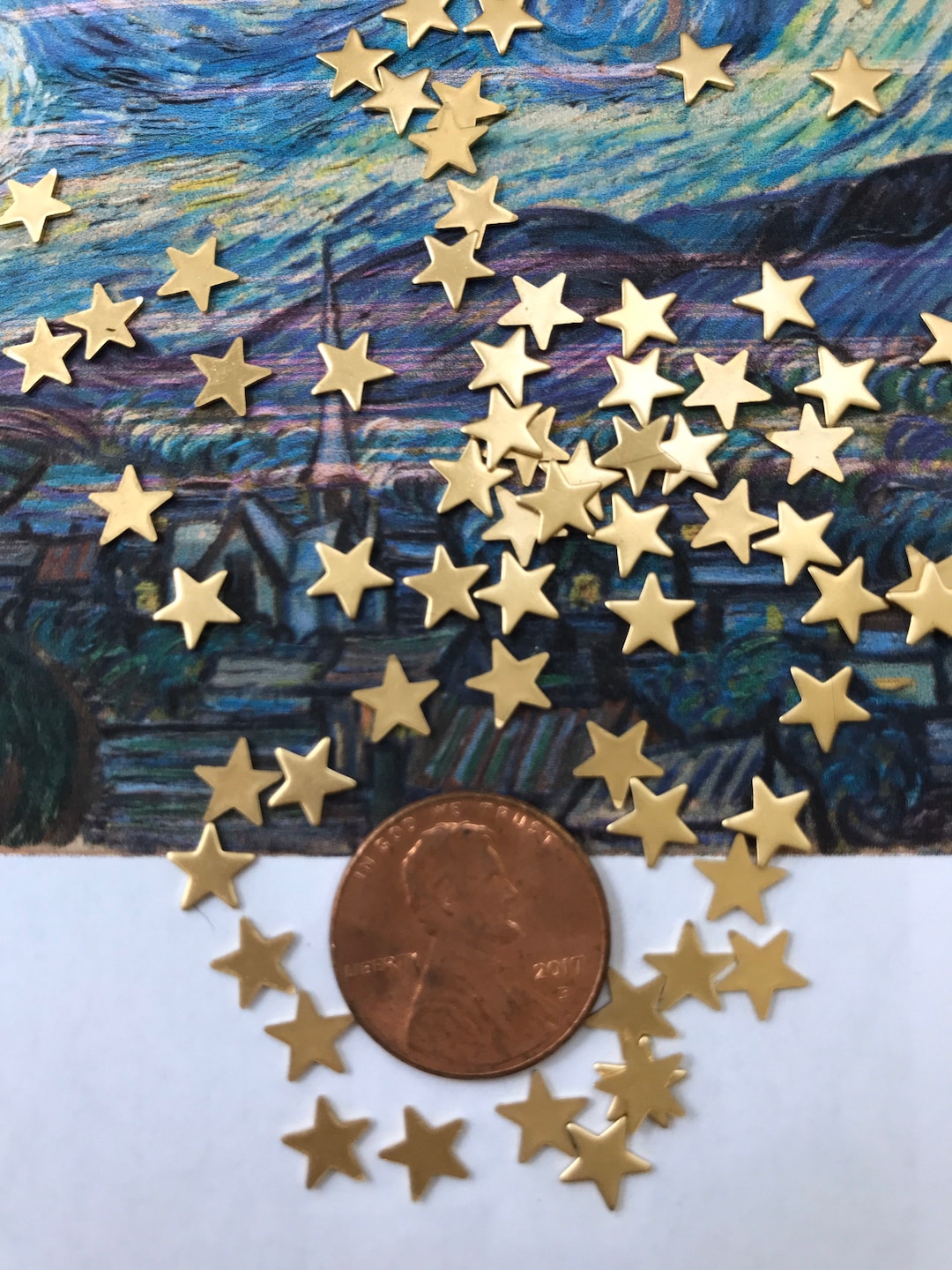 20 Super Small Stars- Brass, Starry Starry Night - Etsy