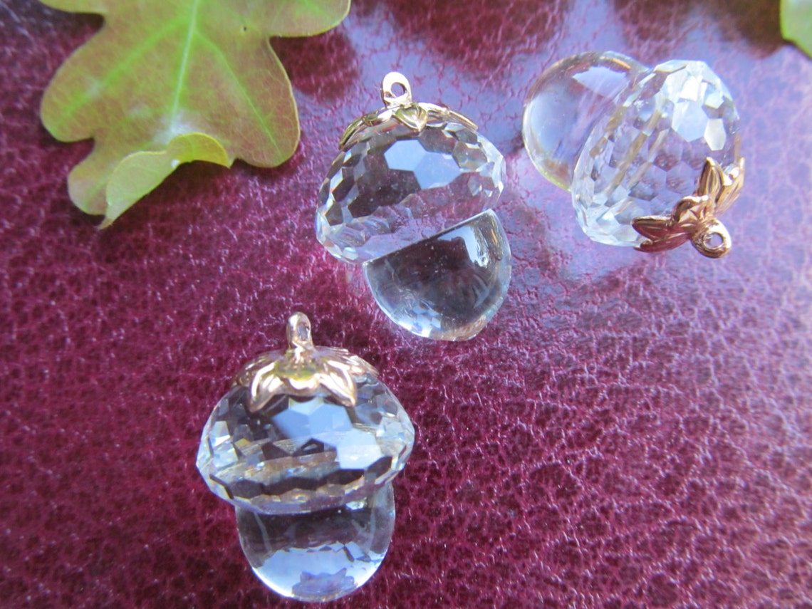 Swarovski Crystal Acorn With Brass Top Hanger - Etsy