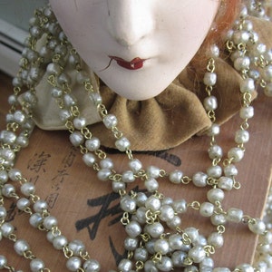 Vintage 4mm Tiny Bumpy Glass Pearl Chain- One and A Half Yards!!!! - Etsy