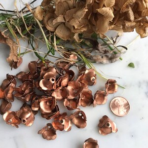20 Vintage Copper Cup Shaped Metal Flower - Etsy