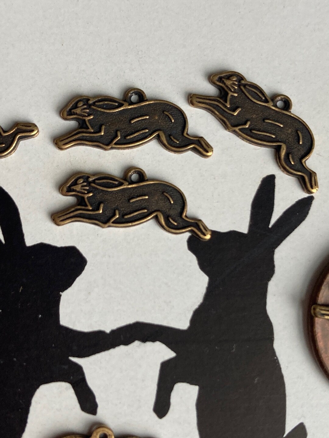 6 Vintage Enameled Brass Garden Rabbits, 15mm Size - Etsy