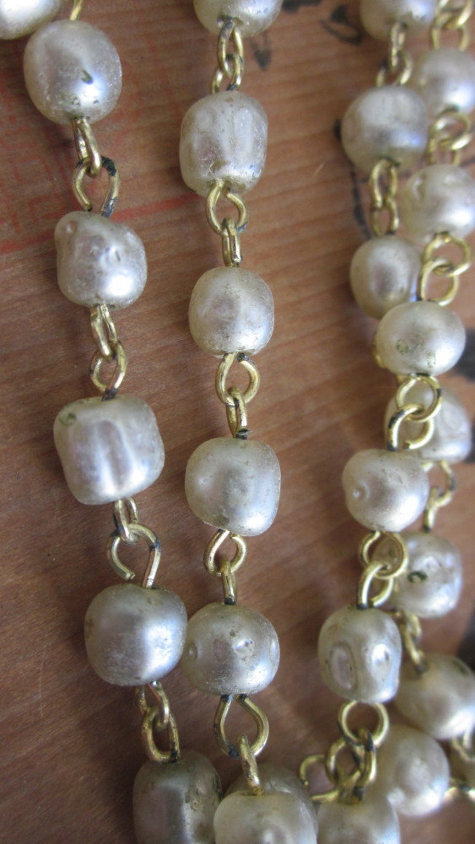 Vintage 4mm Tiny Bumpy Glass Pearl Chain- One and A Half Yards!!!! - Etsy