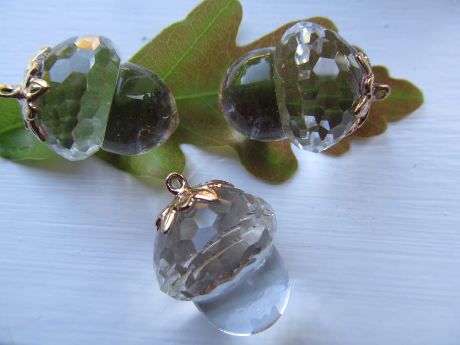 Swarovski Crystal Acorn With Brass Top Hanger - Etsy