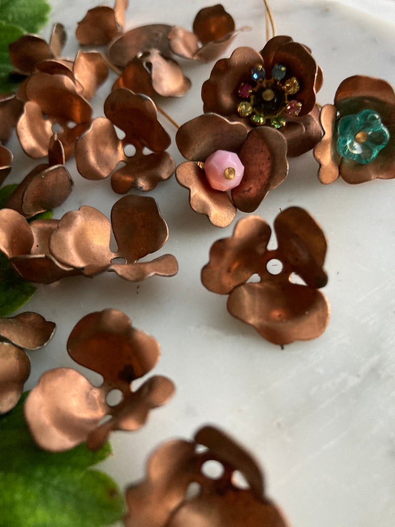 20 Vintage Copper Cup Shaped Metal Flower - Etsy