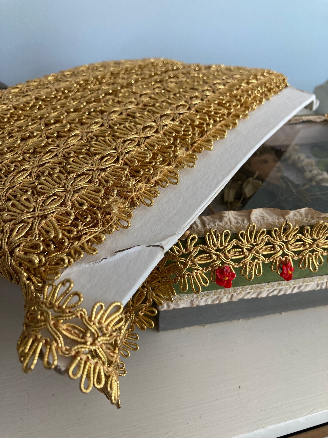 1 YARD Vintage German Ribbon With Loops, 1 Inch High - Etsy