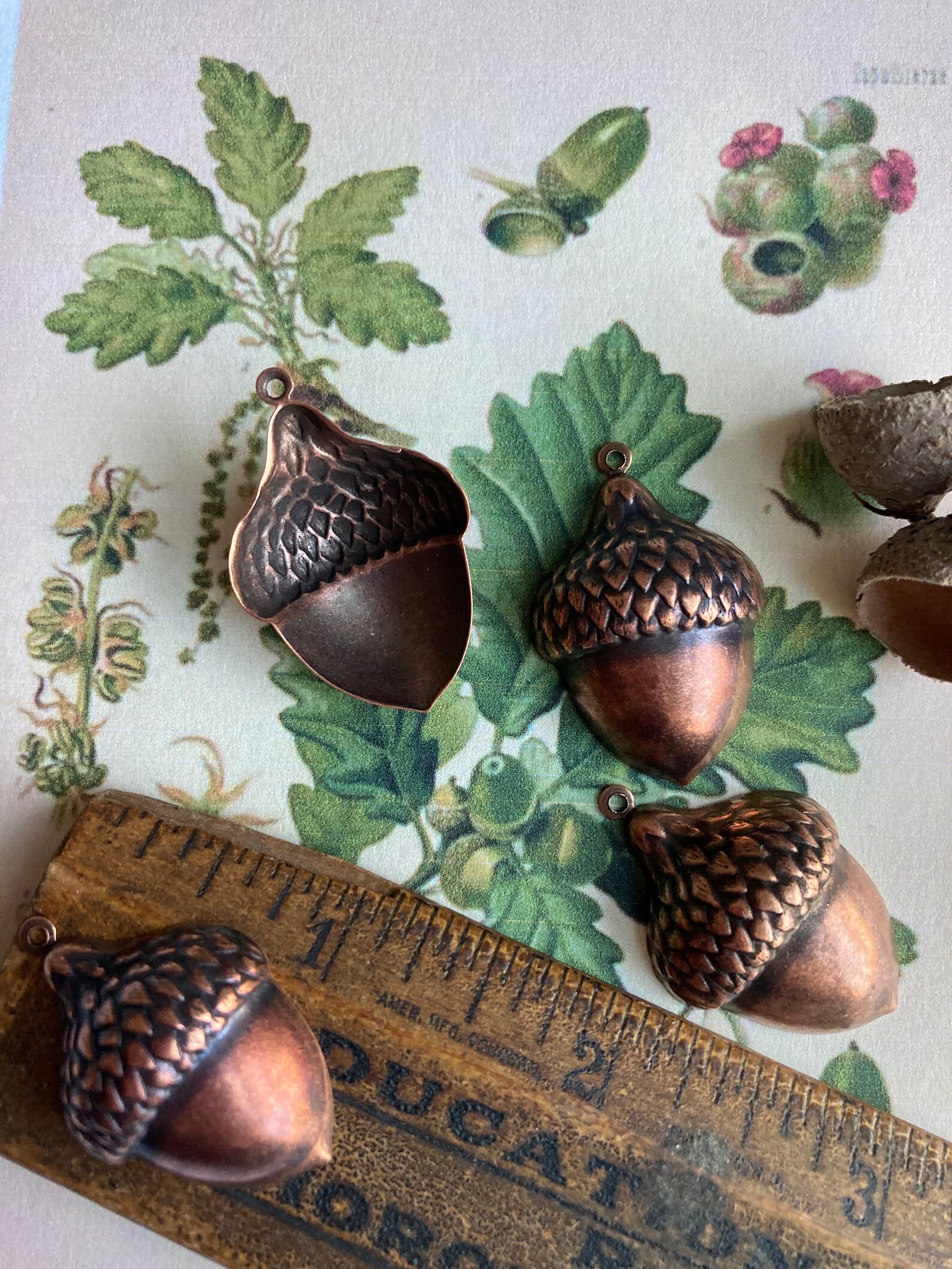 4 Acorns With Hoops, 30mm-1 1/4 Inch, Antique Brass - Etsy