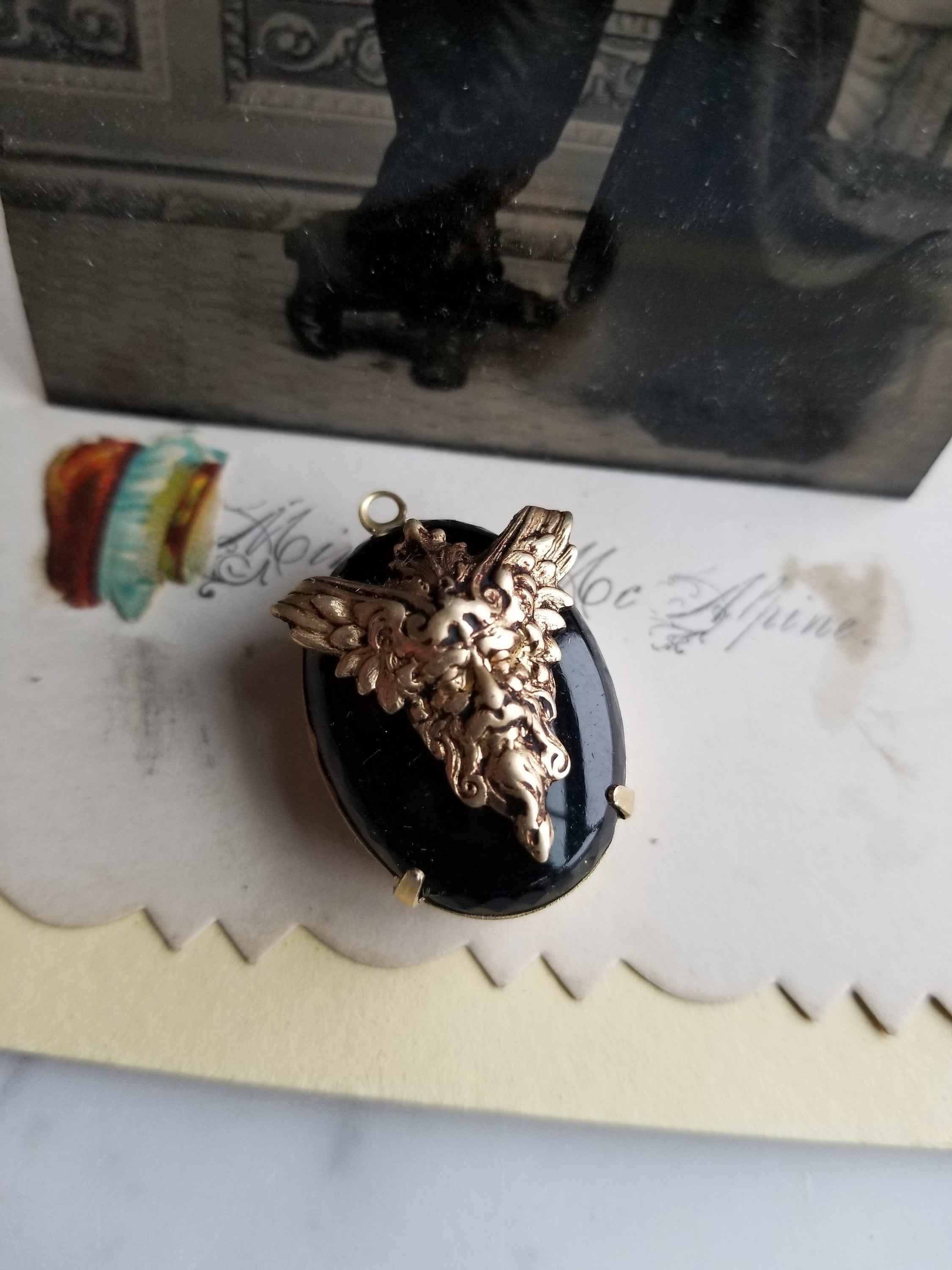 Onyx With Mythical Creature.....the Devil Made Me Do It - Etsy