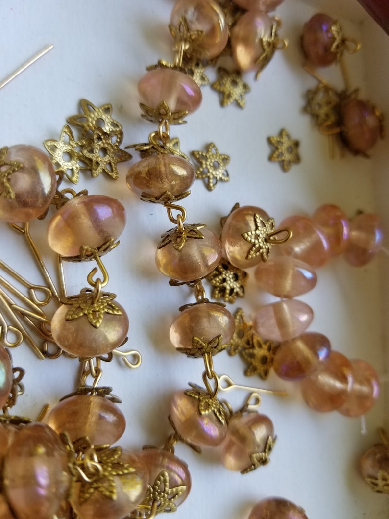 Vintage Glass Bead Chain "kit" or Glass Bead Drop "kit" - Etsy