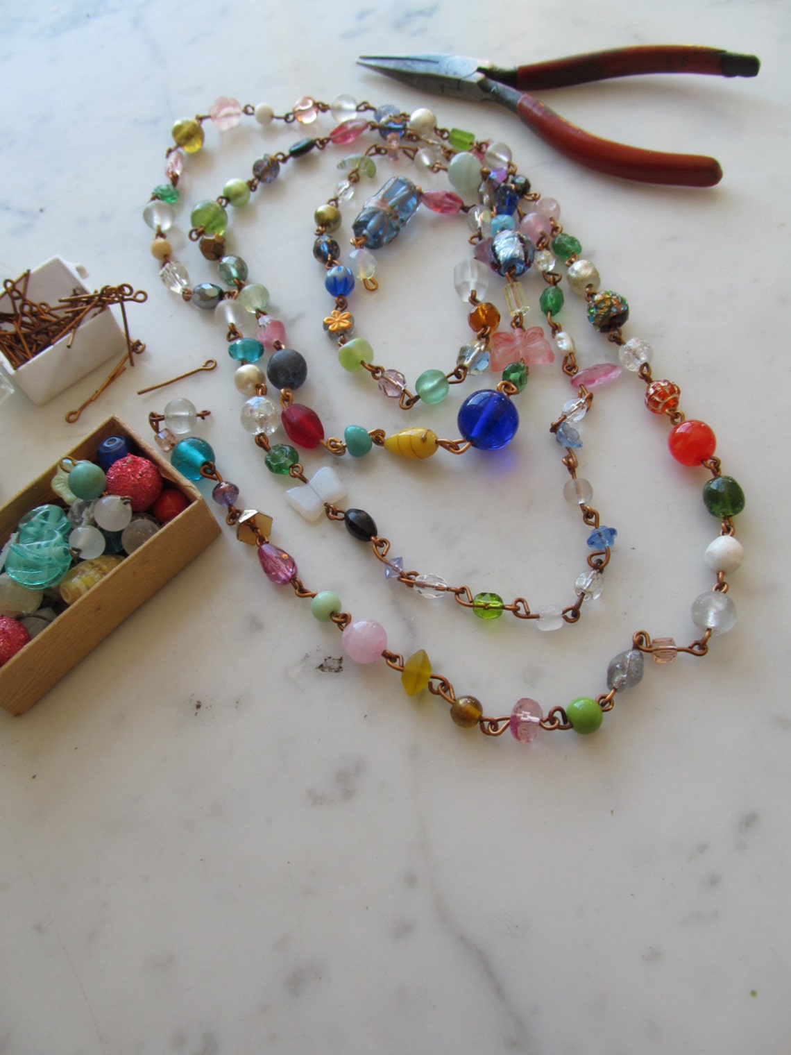 End of the Day Vintage Glass Bead Chain kit - Etsy