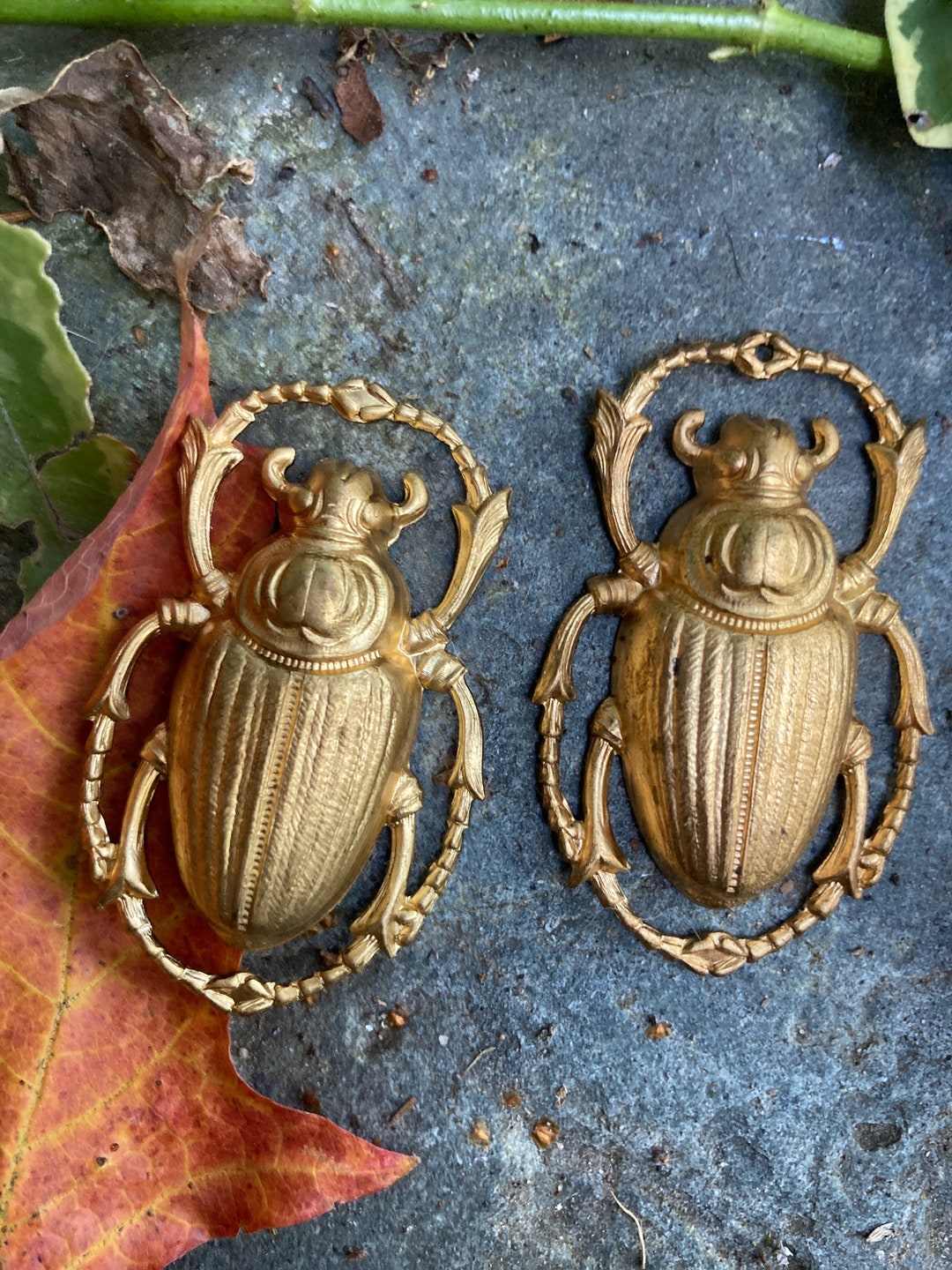 2 Vintage Larger Than Life Brass Garden Bugs, 2 3/16 Inches - Etsy