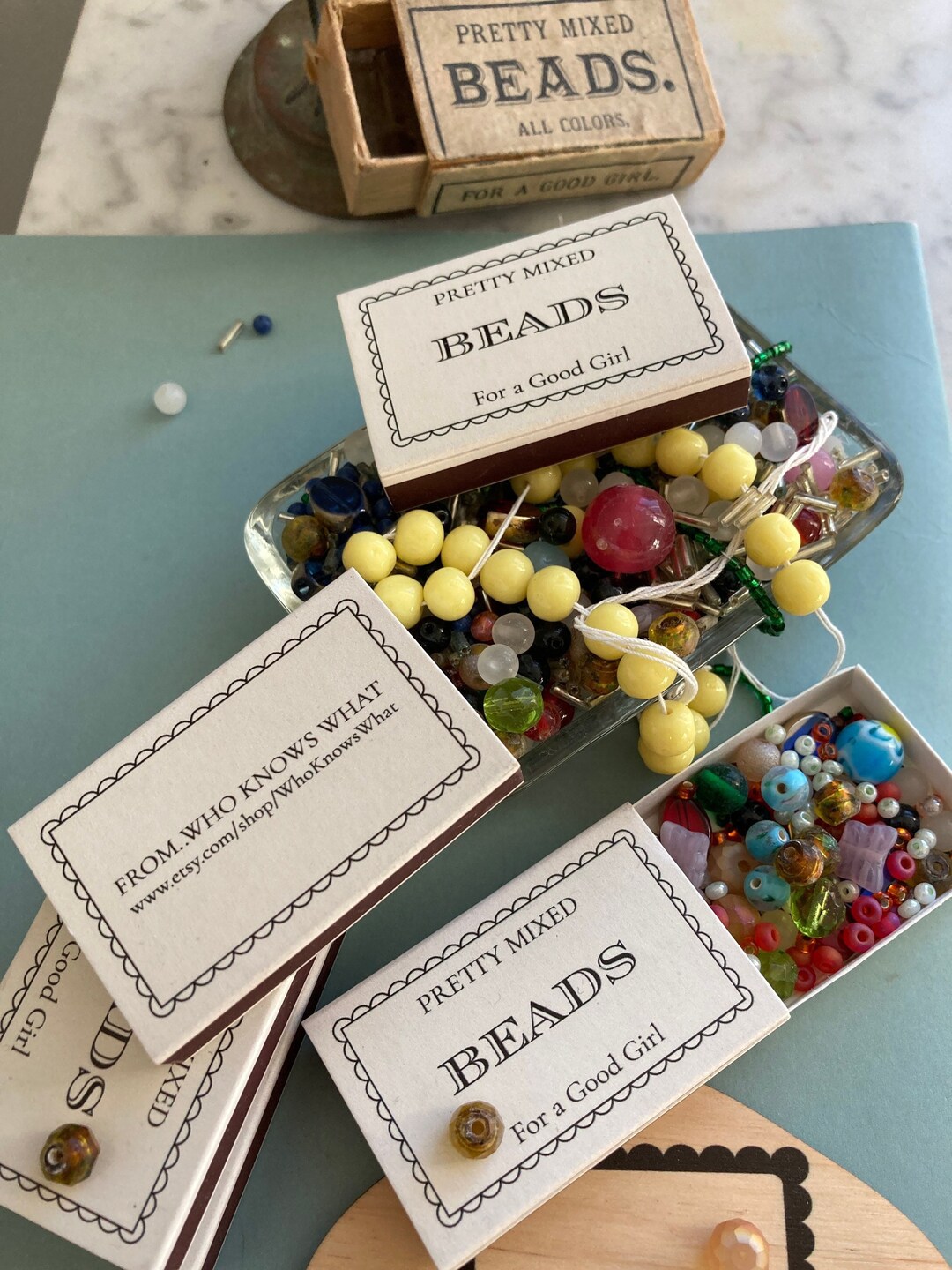 Matchbox of Pretty Mixed Beads in All Colors for A Good Girl - Etsy