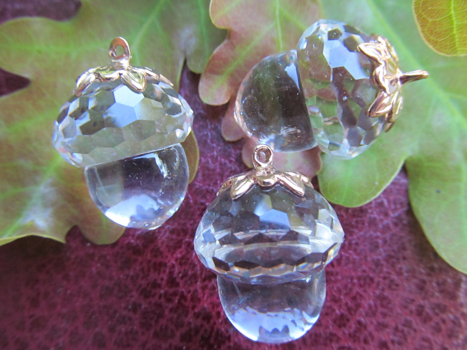Swarovski Crystal Acorn With Brass Top Hanger - Etsy