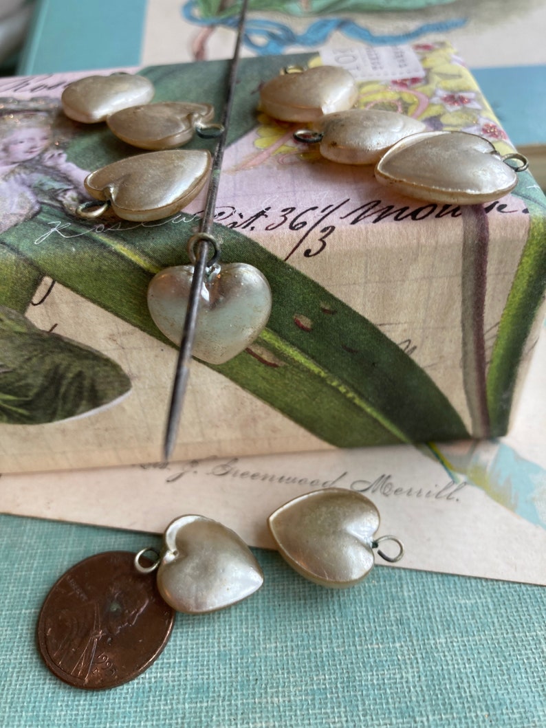 4 Vintage Glass Shabby Chic Hearts, 20x15mm - Etsy