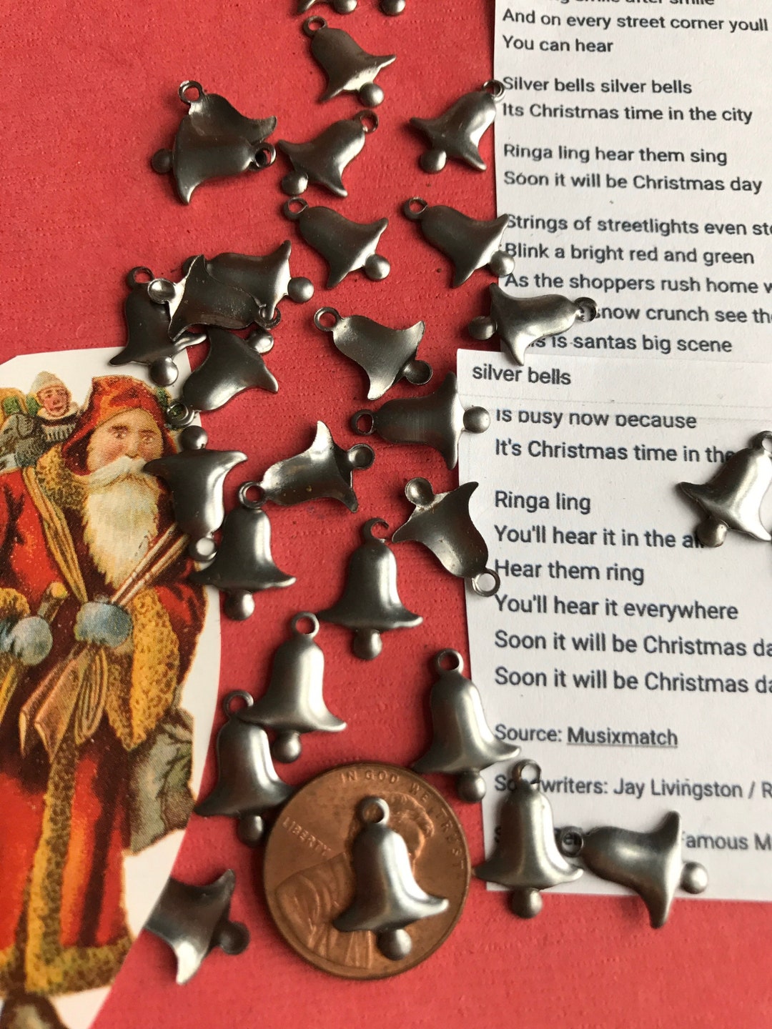 50 Vintage Mini Silver Bells - Etsy