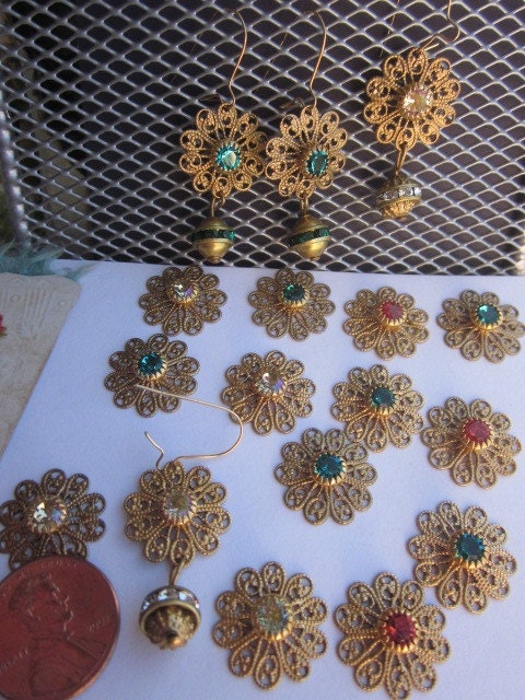 Crystal Filigree Flowers in Three Dynamite Colors - Etsy