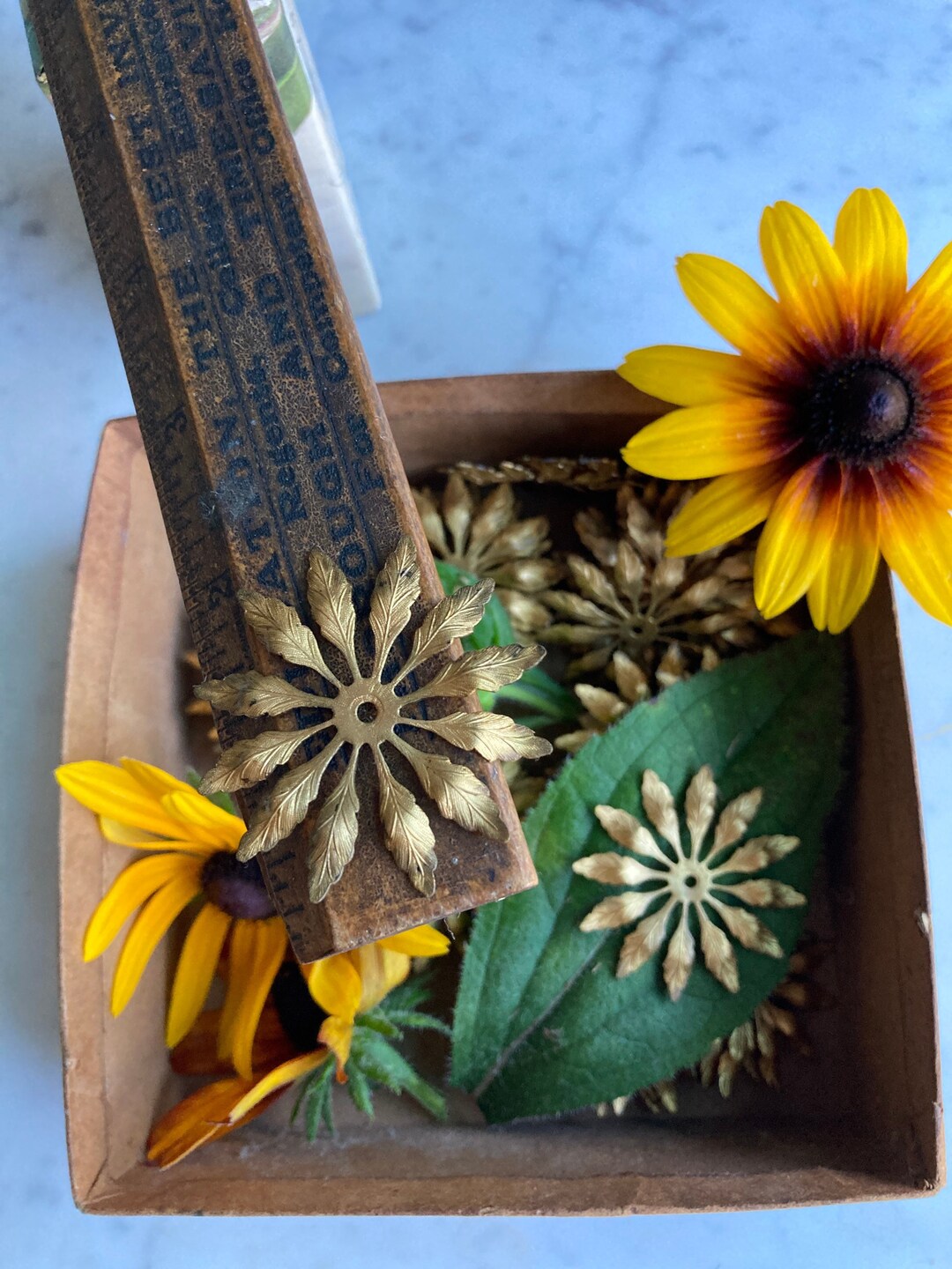 4 Beautifully Detailed Antique Brass Large Flowers - Etsy