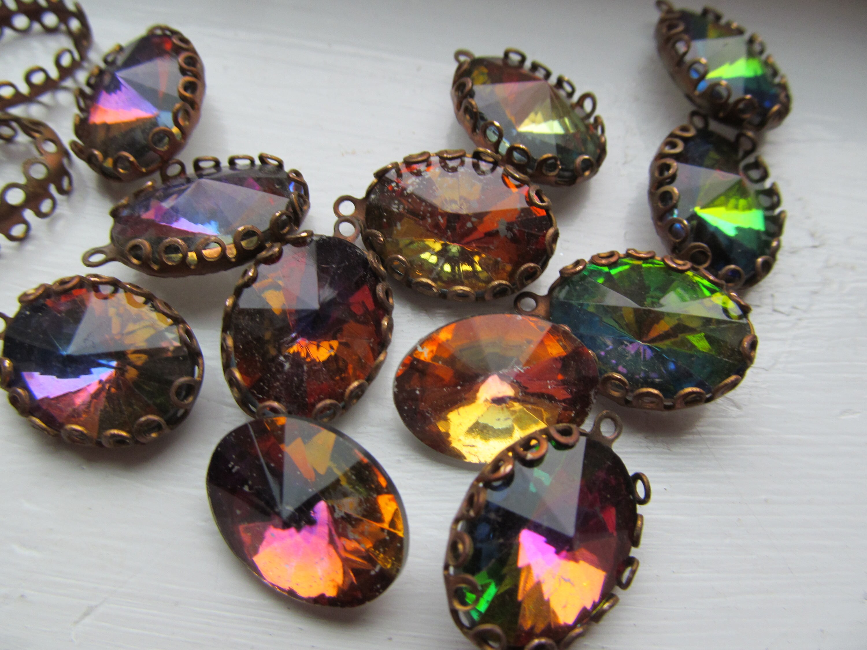 Vintage Oval Crystals, Set or Unset, Three Colors Available (see ...