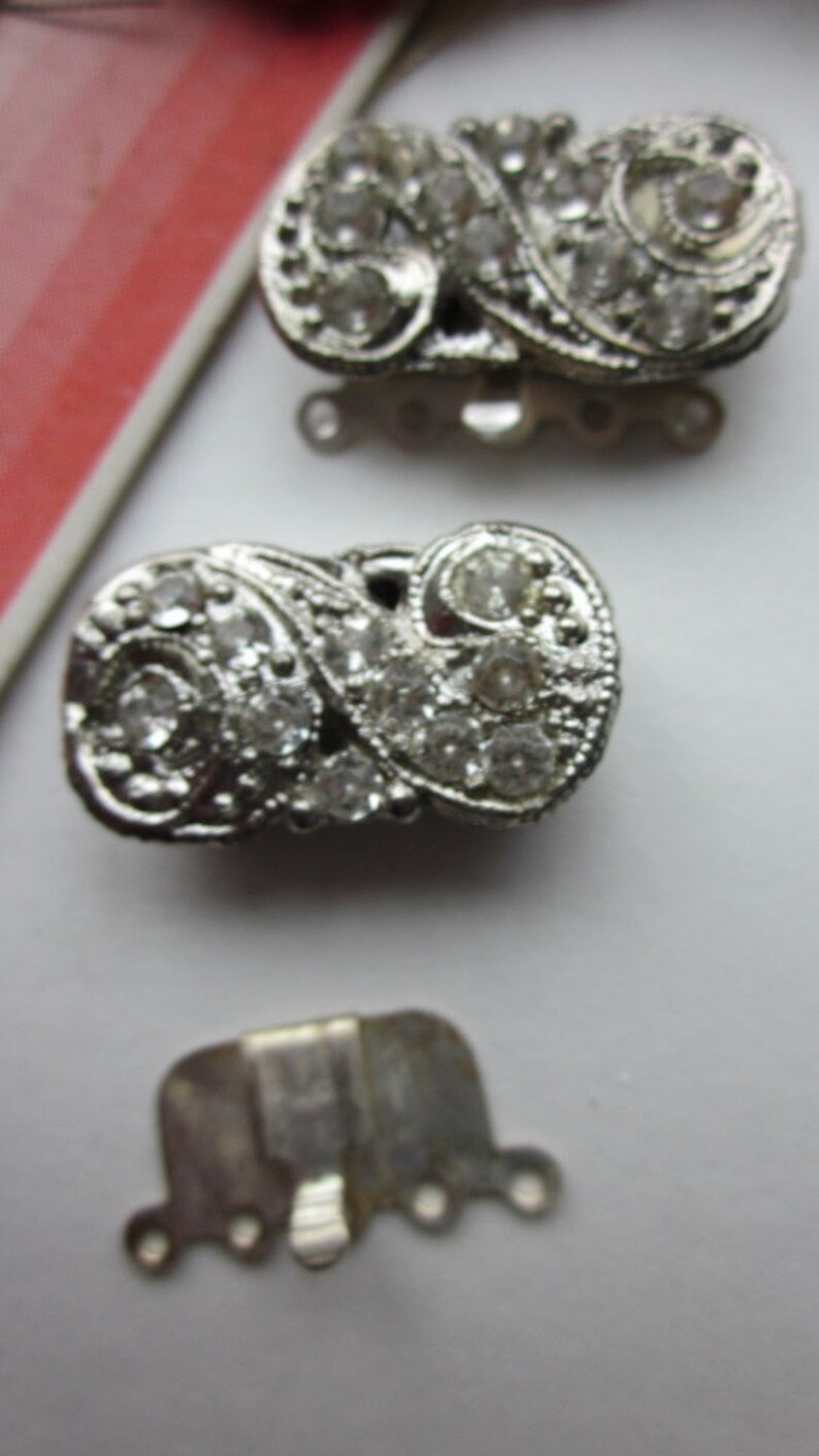 Antique Five Strand Rhinestone Clasp - Etsy