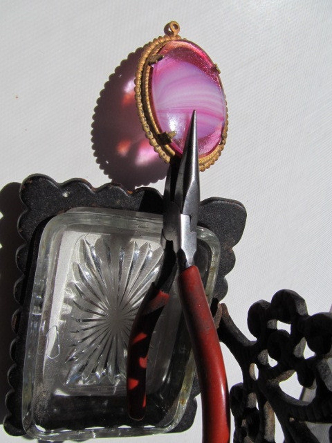 Vintage Porphyr Rose Glass Cabochon - Etsy