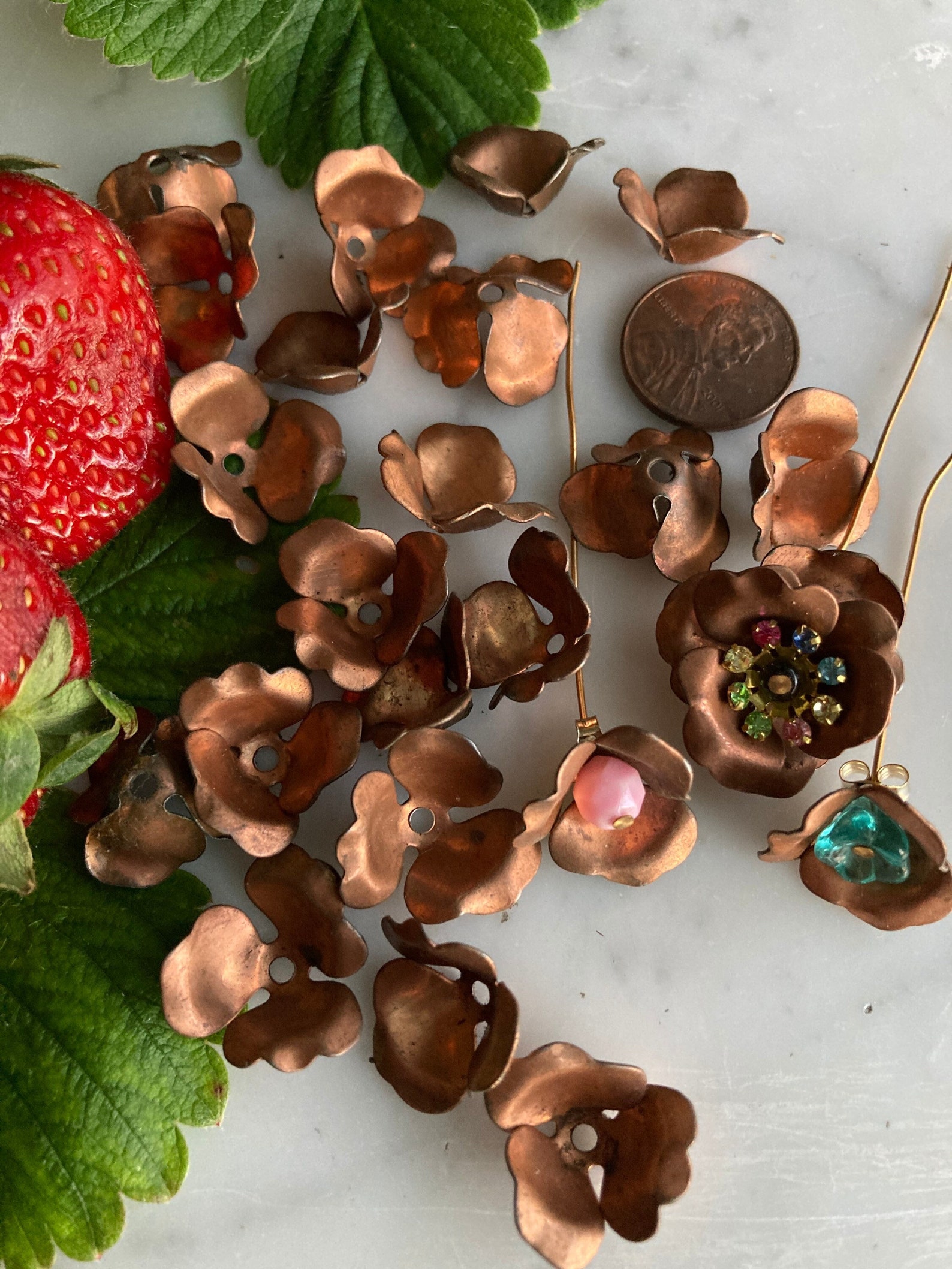 20 Vintage Copper Cup Shaped Metal Flower - Etsy