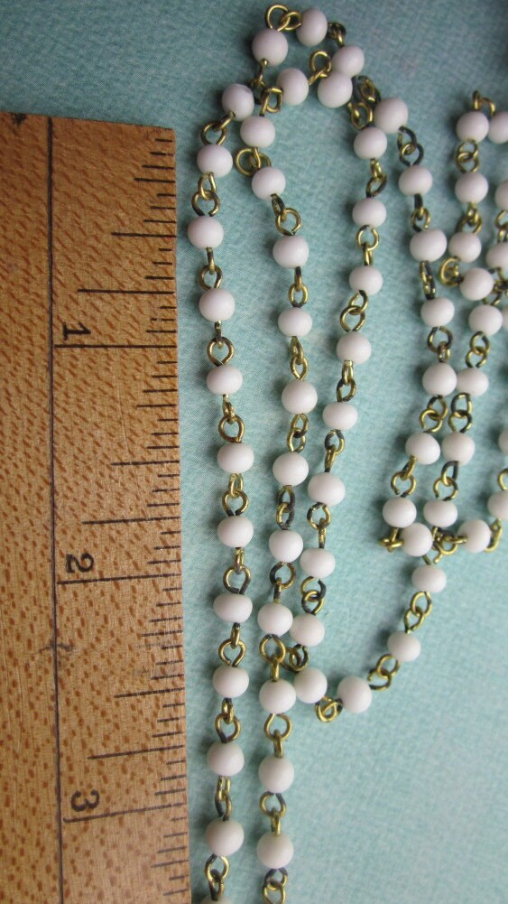 Vintage Delicate White Glass Chain - Etsy