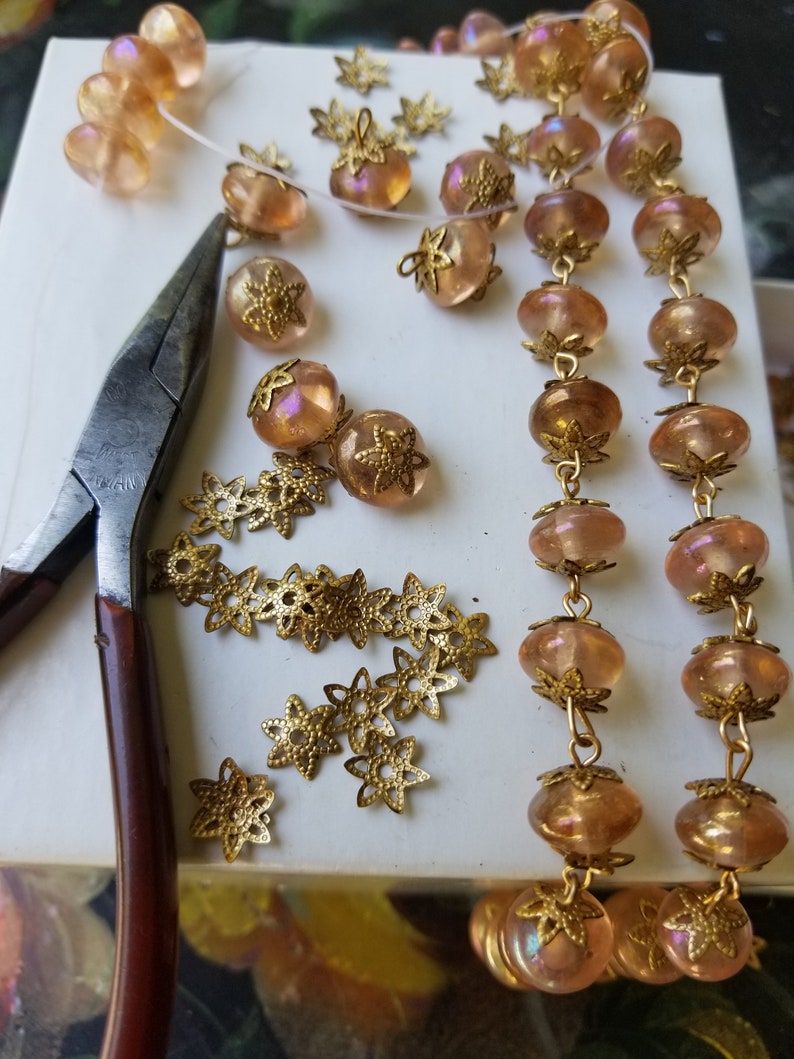 Vintage Glass Bead Chain "kit" or Glass Bead Drop "kit" - Etsy