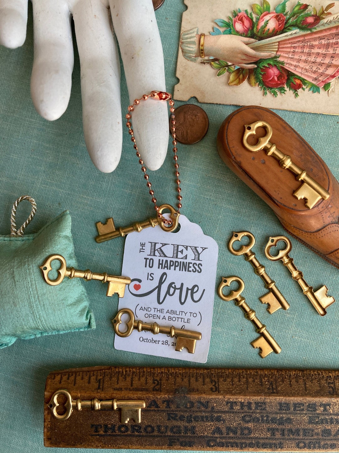 6 Vintage Brass Fancy Old Fashion Keys With Top Hoop, 1 3/4 Inch - Etsy