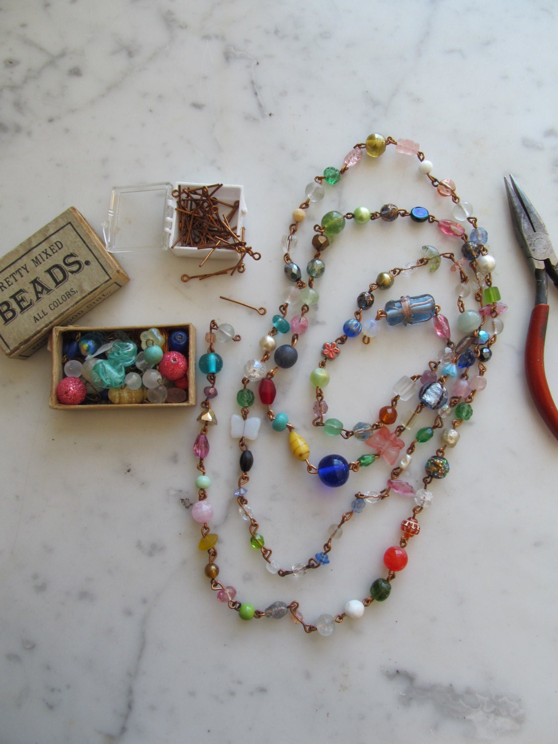 End of the Day Vintage Glass Bead Chain kit - Etsy