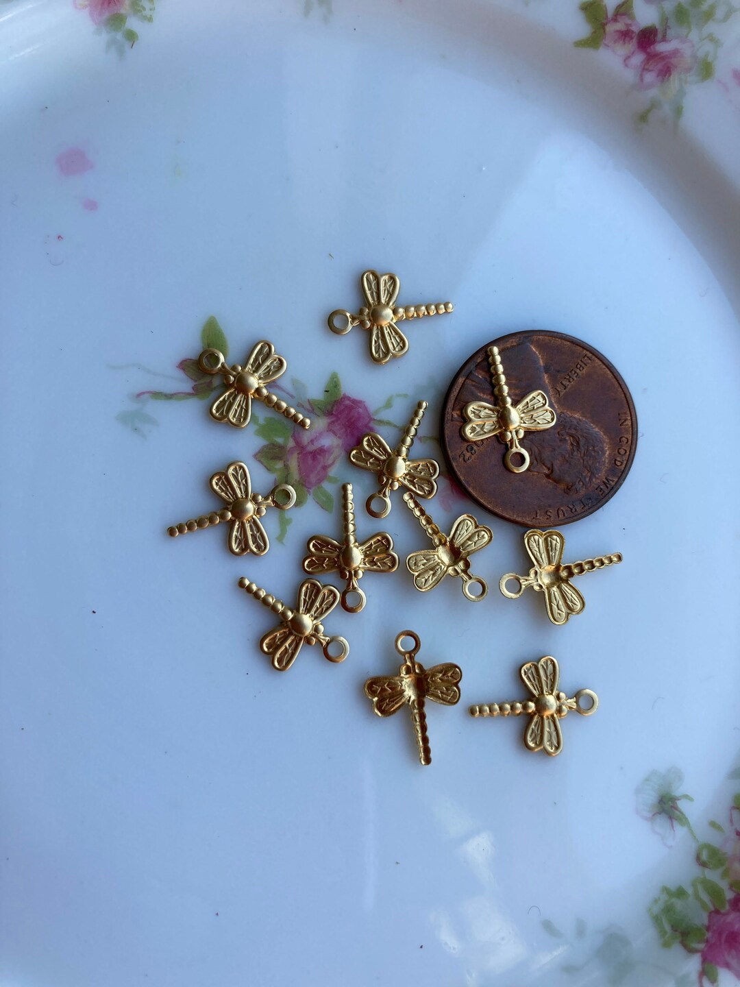 20 Vintage Tiny Tiny Tiny Brass Dragonflies - Etsy