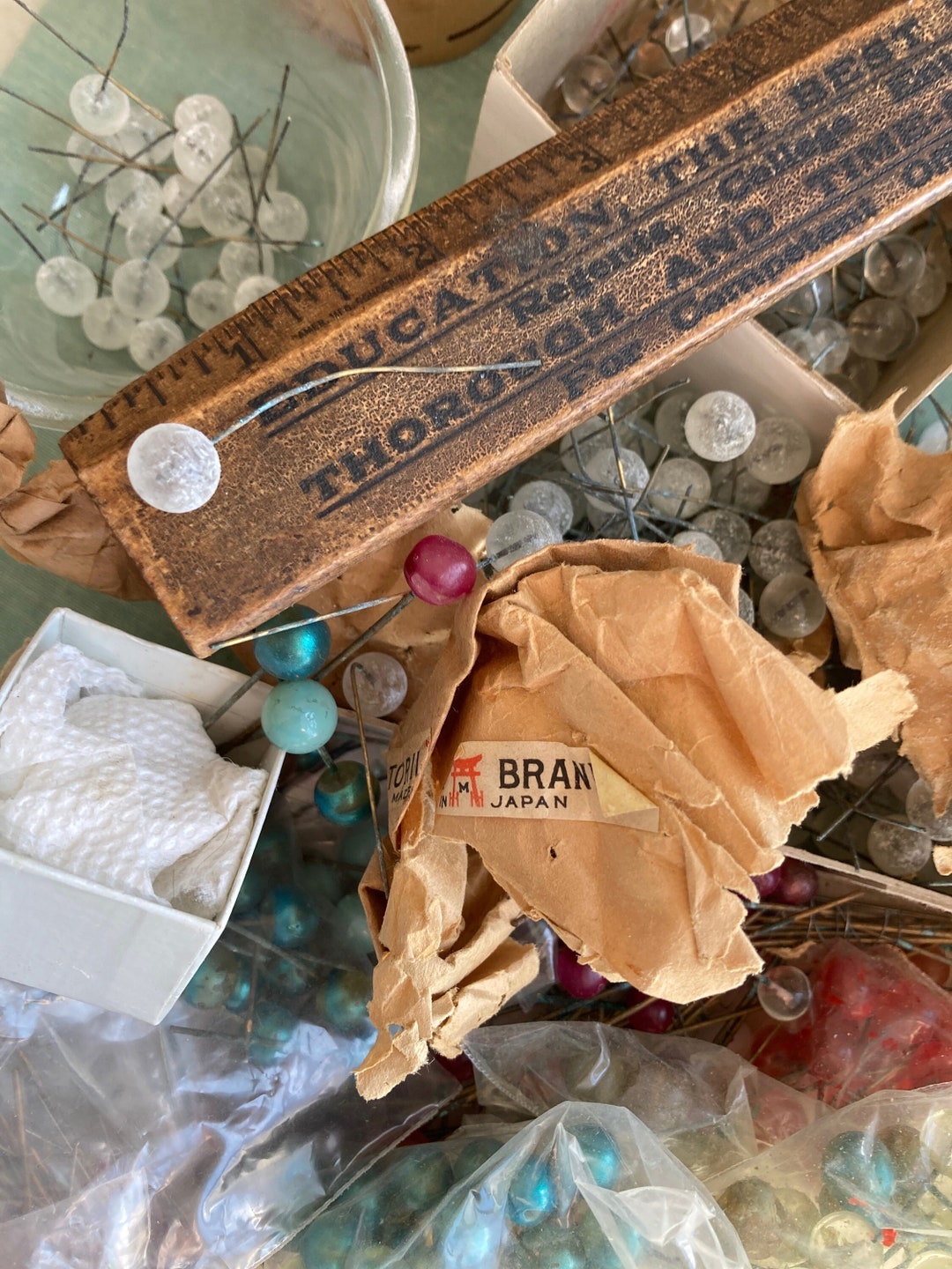 Rusty, Dusty, Shabby Chic Tori Brand Japanese Headpins With 10mm Glass ...