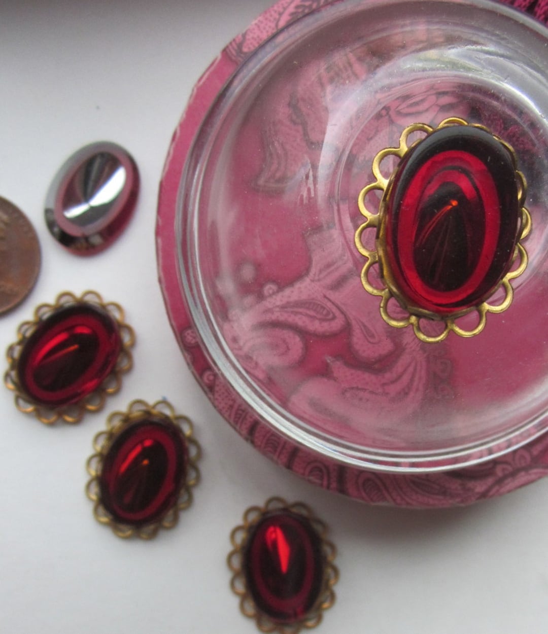 Exceptional Set Vintage Ruby Western German Cabochons - Etsy