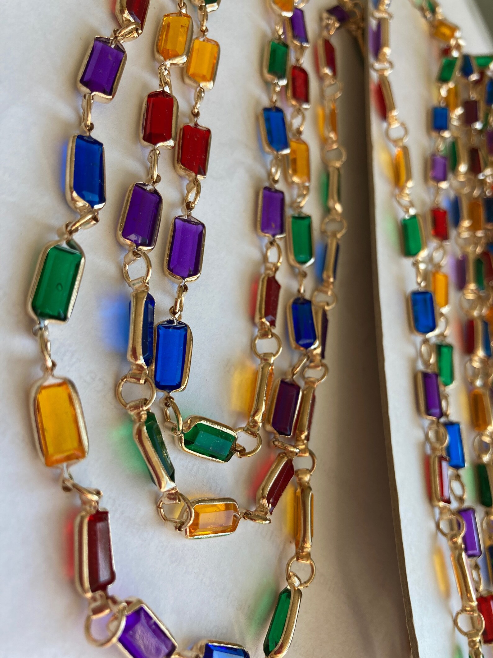 Updated....cubist Jewel Colored Chain Stained Glass Colors 18 | Etsy