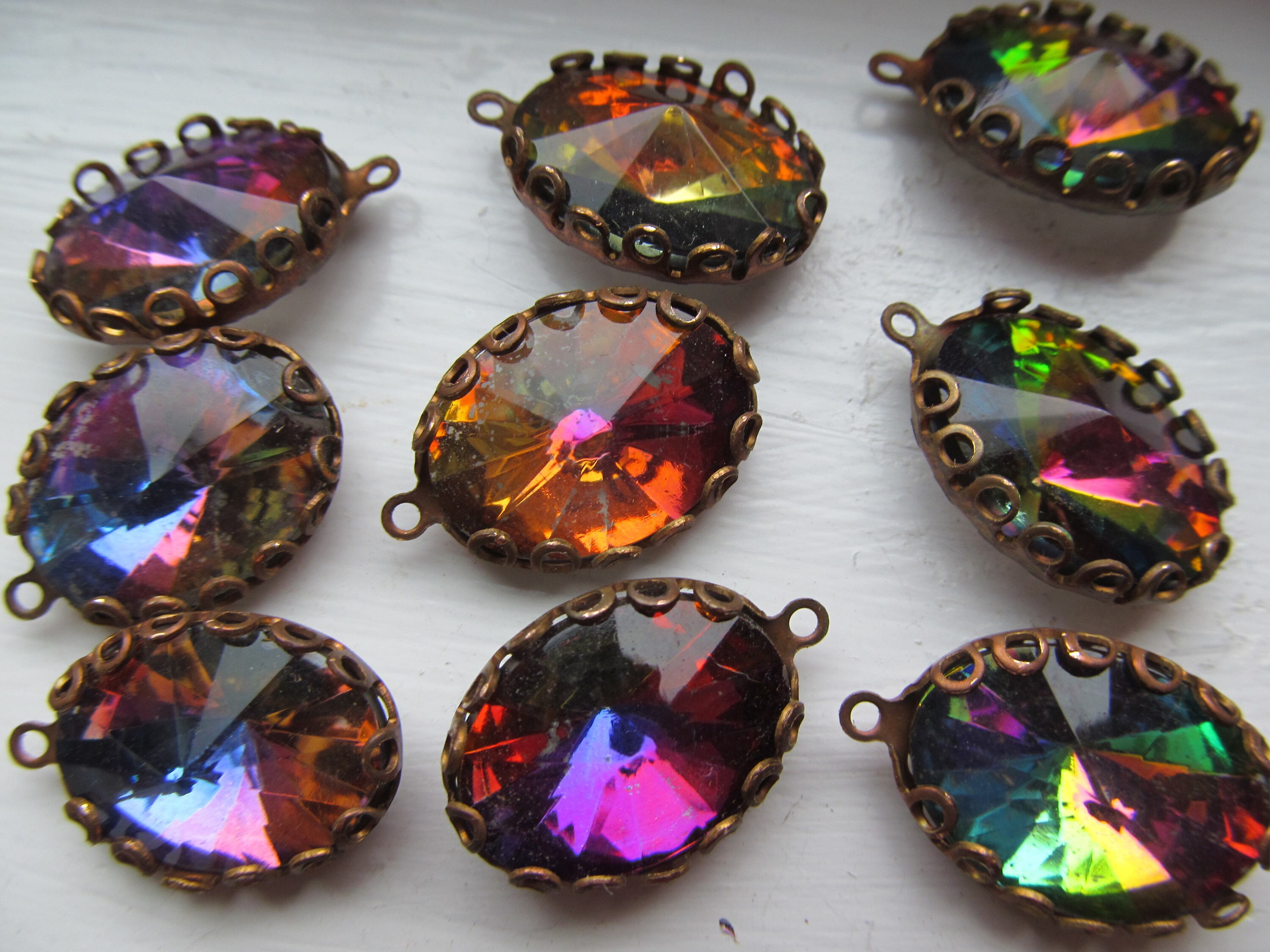 Vintage Oval Crystals, Set or Unset, Three Colors Available (see ...