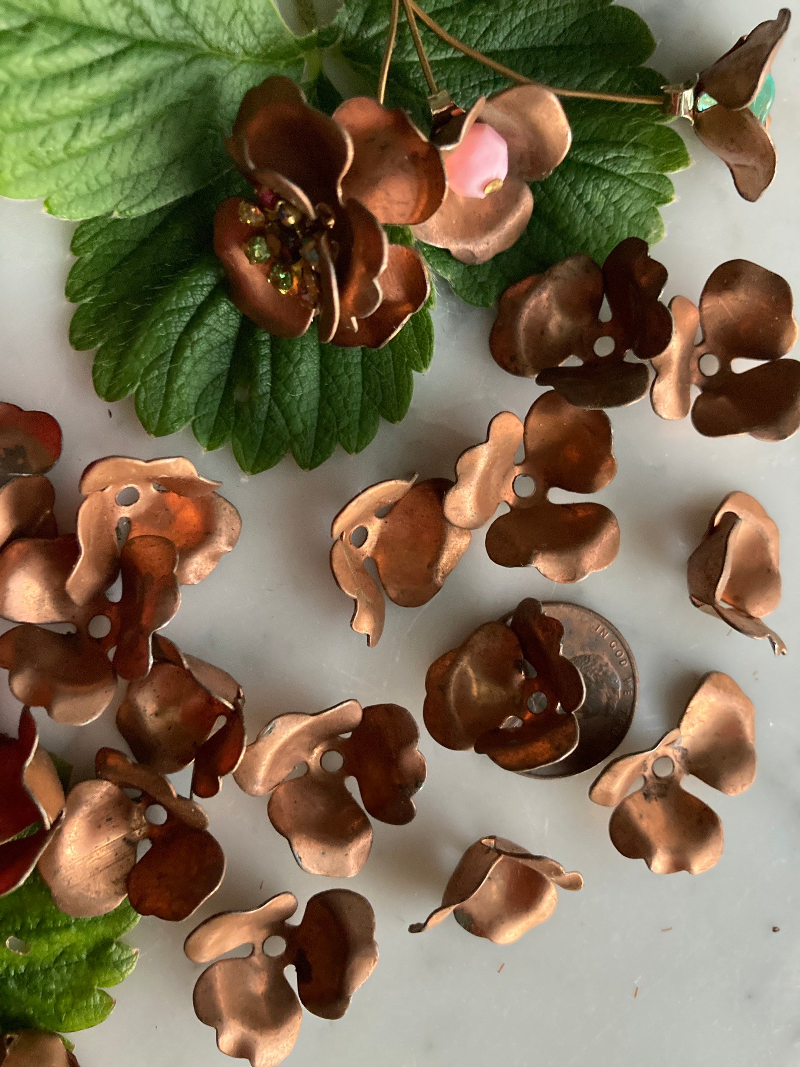 20 Vintage Copper Cup Shaped Metal Flower - Etsy