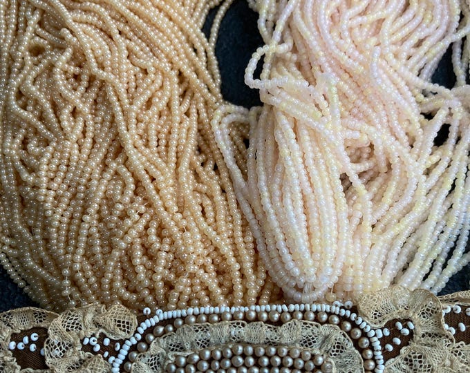 Vintage Creamy Seed Beads on String, Neutral Victorian Colors - Etsy