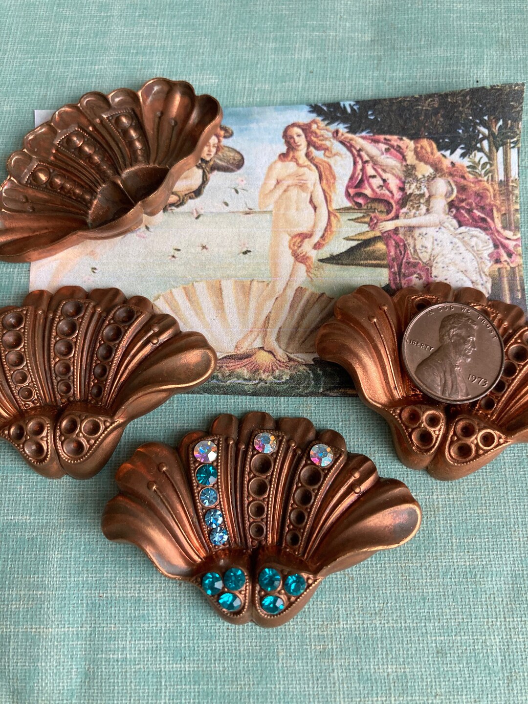 Vintage Large Art Deco Scallop Shell Setting With Indents to Add Stones ...