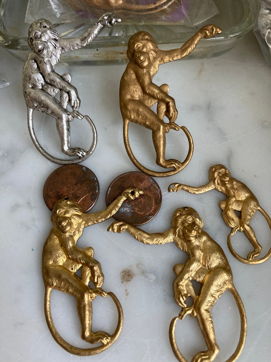 4 Vintage Brass Monkeys, 3 Ways to Monkey Around - Etsy